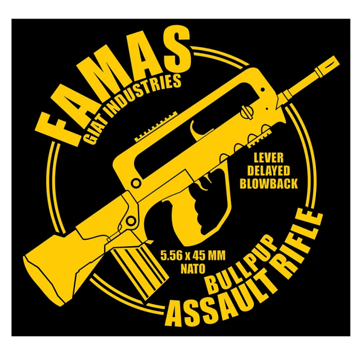 FAMAS French Assault Rifle Double Lines Cutting Sticker | Lazada Indonesia