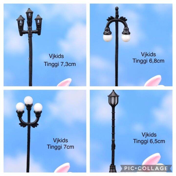 miniatur lampu jalan utk diorama, topper cake, art n craft, hiasan, dsb ...