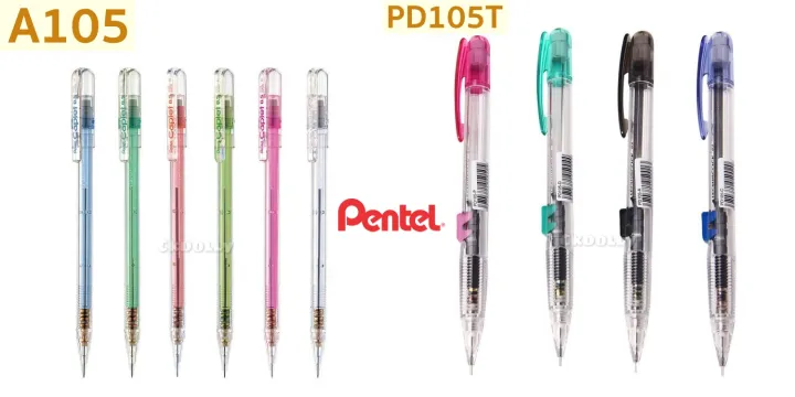 ดินสอกด ยี่ห้อ Pentel Caplet A105 / PD105T Mechanical Pencil 0.5mm จำนวน 1ด้าม | Lazada.co.th
