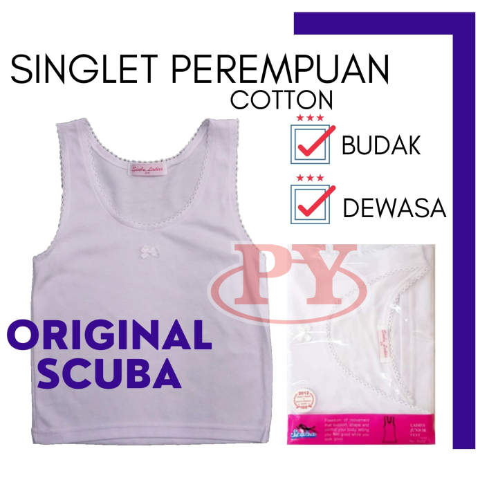 P001 - ORIGINAL SINGLET PUTIH PEREMPUAN - SINGLET SCUBA PEREMPUAN | Lazada