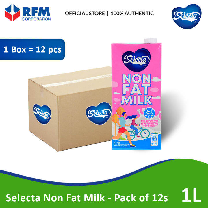 Selecta Non Fat Milk 1L - Set of 12s | Lazada PH