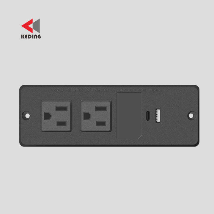 Embedded USA power socket 2 USB charging ports recessed flushed mounted ...