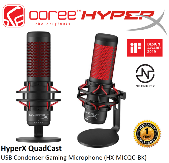 HYPER-X HYPERX QUADCAST USB CONDENSER GAMING MICROPHONE WITH BUILT IN ...