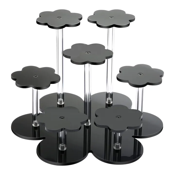 FLORAA 7ชั้นยืนแสดงดอกไม้รูปร่างอะคริลิสร้อยคอต่างหูแหวนแสดงแร็คสำหรับ ...