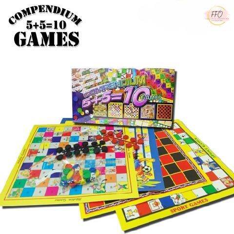 Combo Classic Board Game Compendium 10 In 1 Game Set For Family Board ...