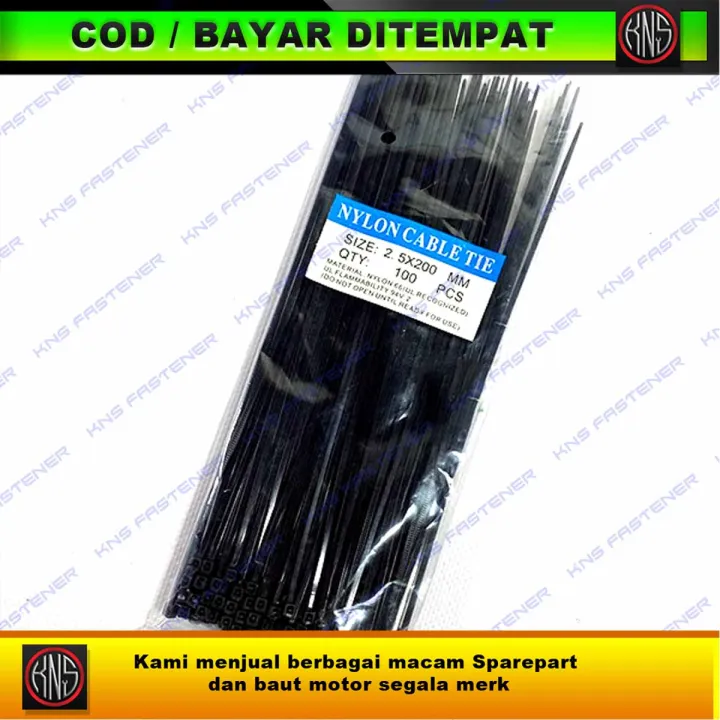 KNS SPAREPART/ KABEL TIE / TIES / TISH 2,5MM X 20CM ISI 100 / BUNGKUS ...