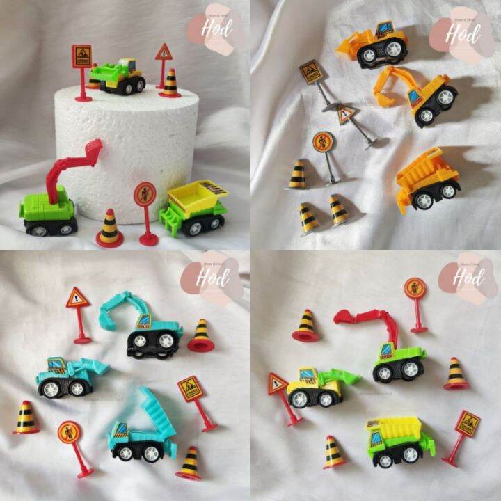 Topper Excavator Konstruksi Alat Berat Beko Rambu Proyek Jalan Hiasan ...