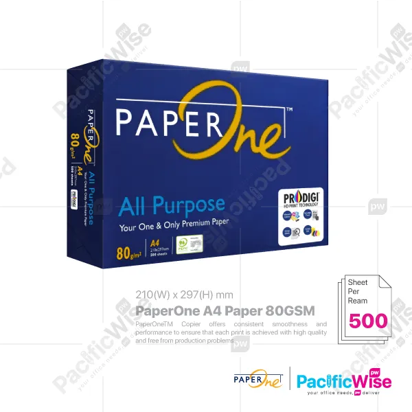 PaperOne A4 Paper 80GSM / PaperOne A4 Kertas 80GSM (500'S) | Lazada