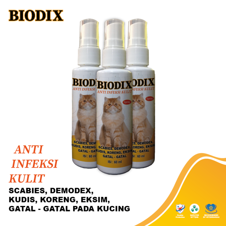 Biodix Spray Anti Infeksi Kulit Kucing Scabies 60ml | Lazada Indonesia