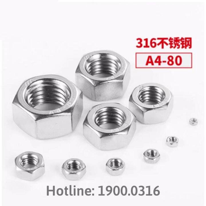 Bulon-Gói bulong 20 cái inox 316 M8.ISO9001:2015 đầu lục giác kích ...