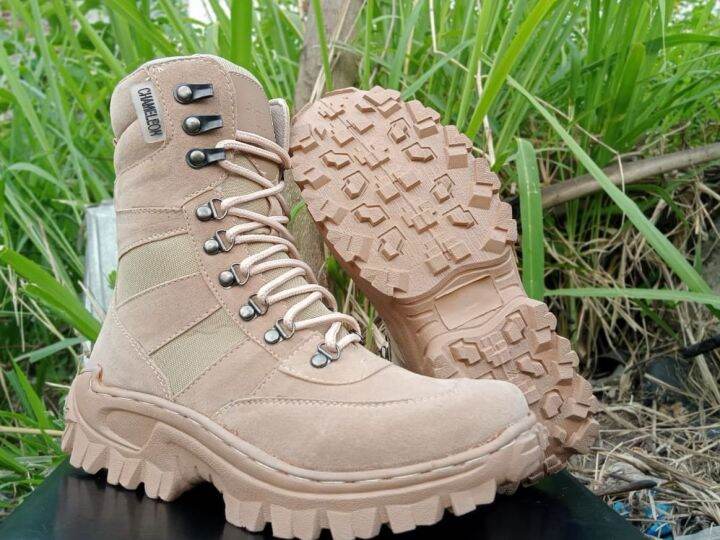 sepatu safety boats PDL 511 polpp cream taktikal kerjalapangan 8 inci ...