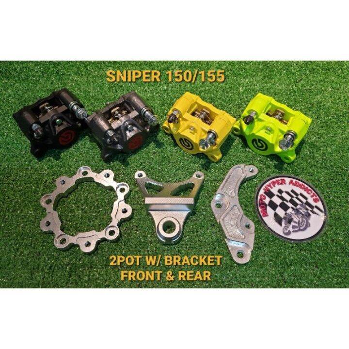 SNIPER 150/155 2POT CALIPER W/ BRACKET SET (FRONT REAR) | Lazada PH