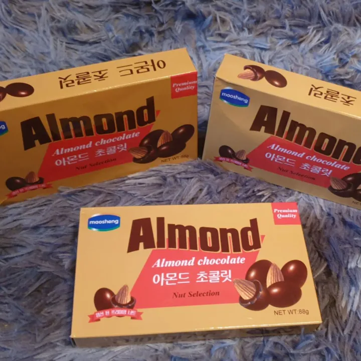 Korean Almond Chocolate 88g x 1Box, Good for Holidays & Valentines ...