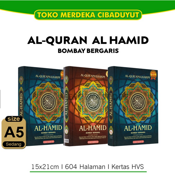 Quran Wakaf A5 Tanpa Terjemah | Al Qur an Al Hamid Mushaf Bombay Bergaris | HVS 604 Hal 15x21.5 ...