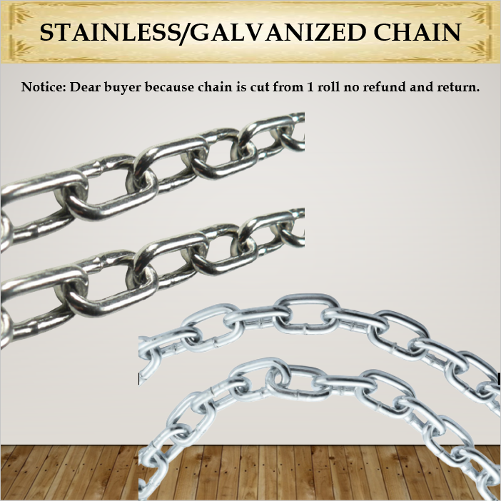 ROPE Lifting 2mm 3mm 4mm Chain Kadina Stainless & Galvanized Steel 304 ...