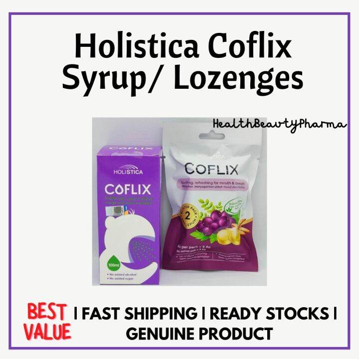 Holistica Coflix Syrup 100ml/ Lozenges 12s (Non-drowsy, Sugar & Alcohol ...