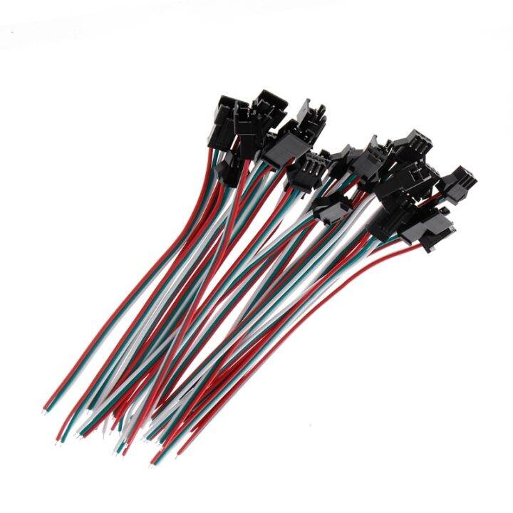 10 Pairs 3 Pin JST SM Male Female Plug Connector Cable For WS2812B WS2812 WS2811 LED Strip Lamp ...