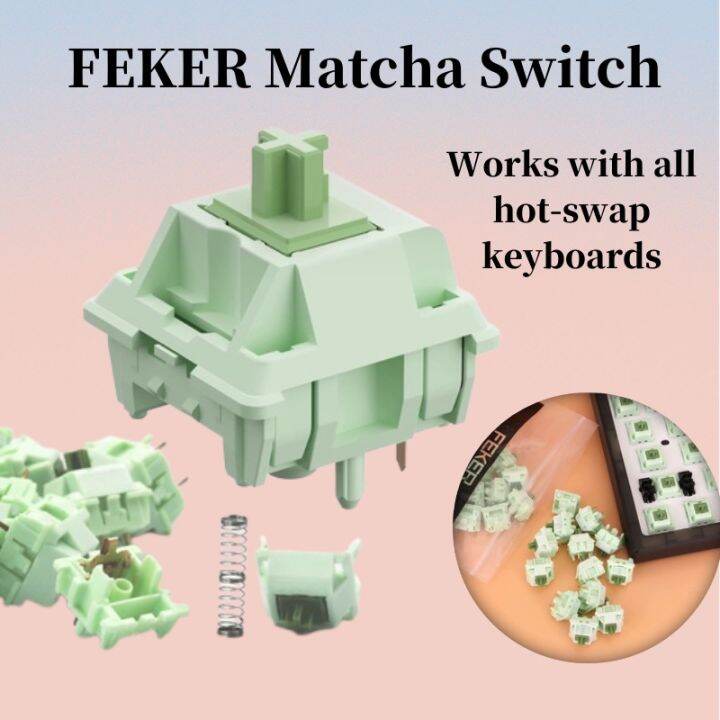 【Ship from Manila】FEKER Matcha Key Caps Mechanical Keyboard Switches DIY - Linear Keyswitch 10 ...
