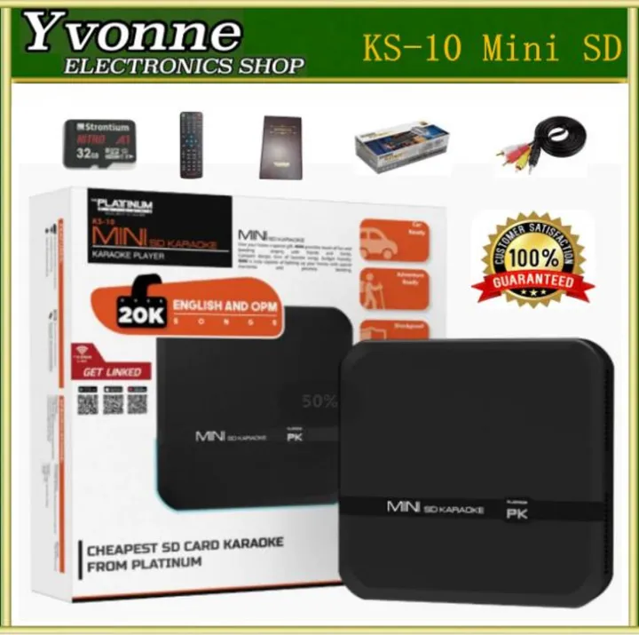The Platinum KS-10 Mini SD Karaoke Player Free Wired Microphone - VOLUMER 92 Update Memory Card ...