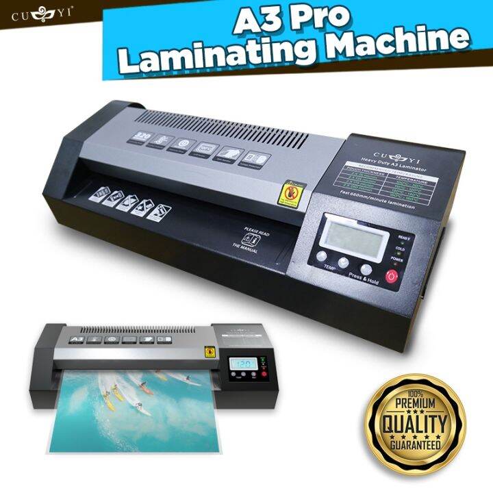 Quaff Laminator Machine Hot/Cold/Reverse A3 Size 220V Heavy Duty ...