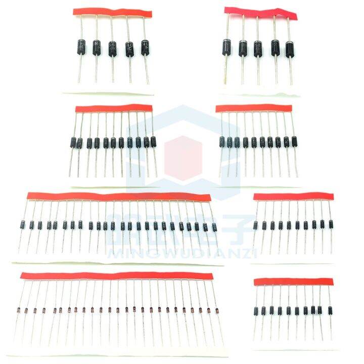 Eight commonly used diode packs with 100 directly inserted diodes, including 1N4007, 1N4148 ...