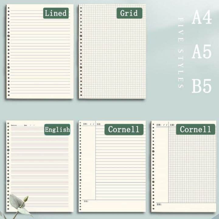 60 Sheets Loose Leaf Notebook Refill Spiral Binder 26 Holes Diary ...