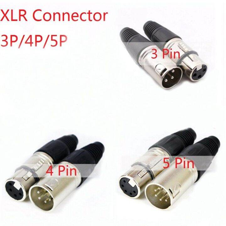 [Hot K] 3P 4P 5P XLR Microphone Audio Cable Plug 3/4/5/ Pin XLR Male ...