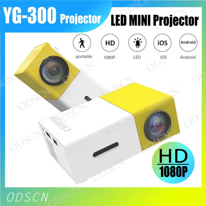 ODSCN YG-300 600 Lumens Mini Portable Projector wireless projector HD ...