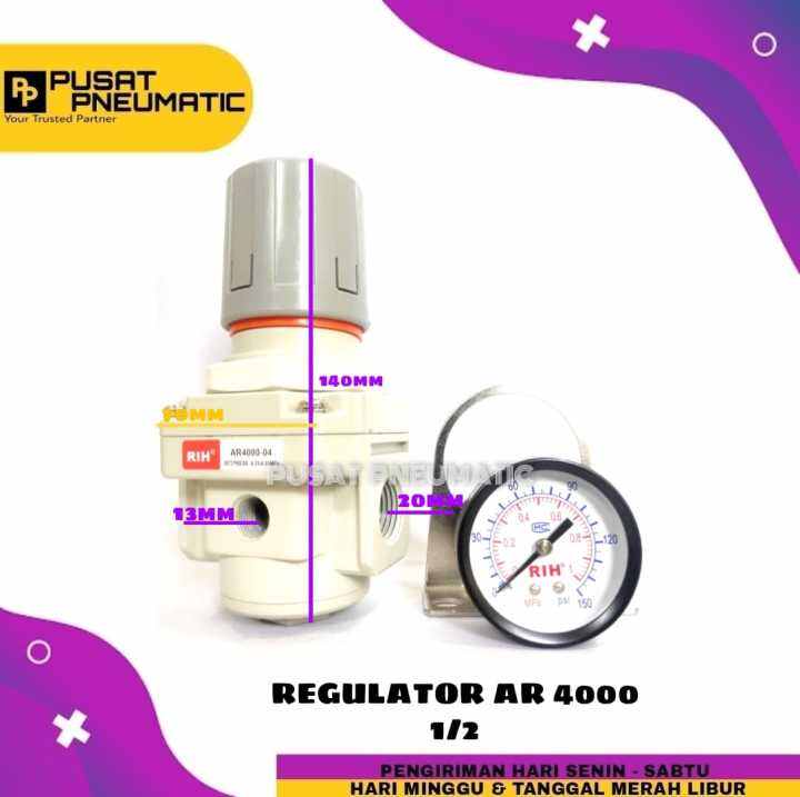 AR 4000-04 Regulator Angin Regulator Pneumatic Regulator Udara Drat 1/2" AR 4000-04 | Lazada ...
