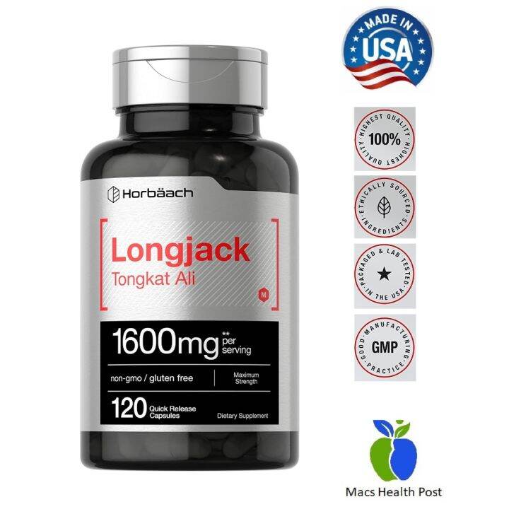 Longjack Tongkat Ali 1600 mg 120 Capsules Longifolia Root Extract ...