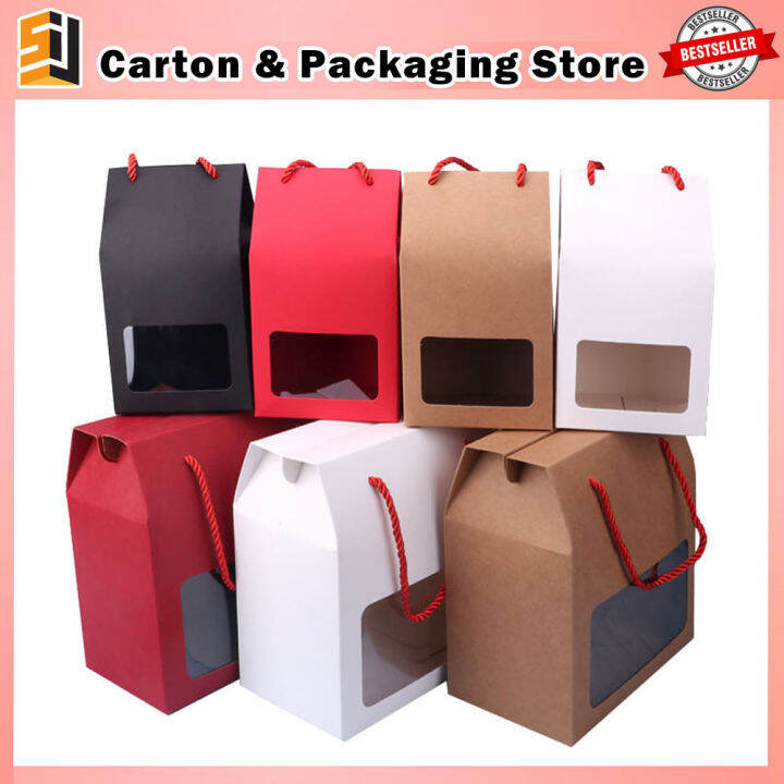 Monochrome Flip Cover Paper Bag / Window Paper Bag / Paper Goodies Bag ...