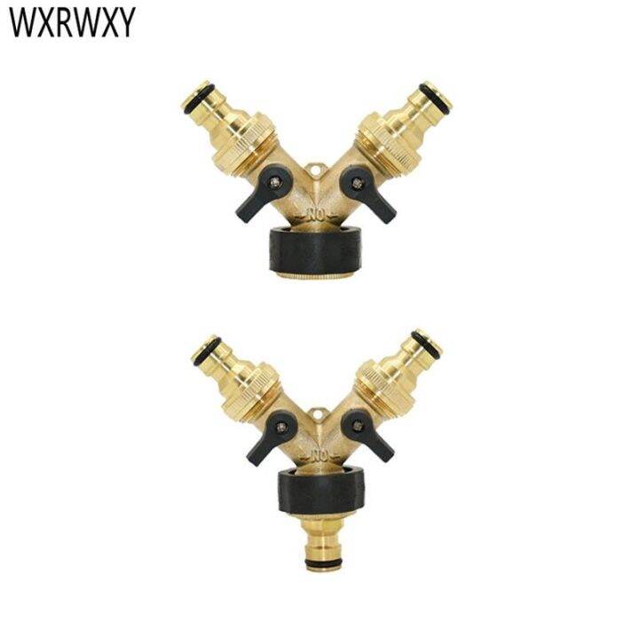 ♦ Brass 3/4 Garden tap 2 way tap Y-Connector Irrigation valve water ...