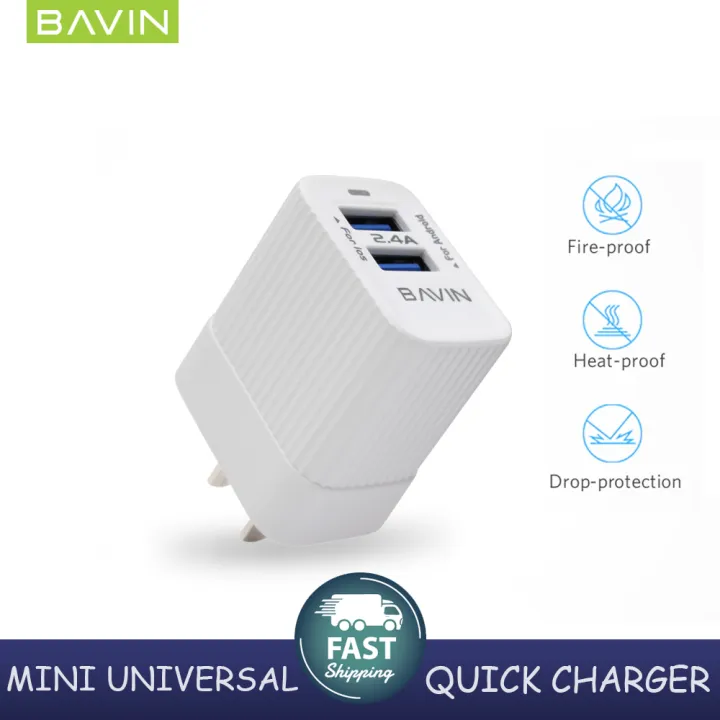 BAVIN PC511 2.4A Mini Portable Universal Fast Charger With 1 Meter ...