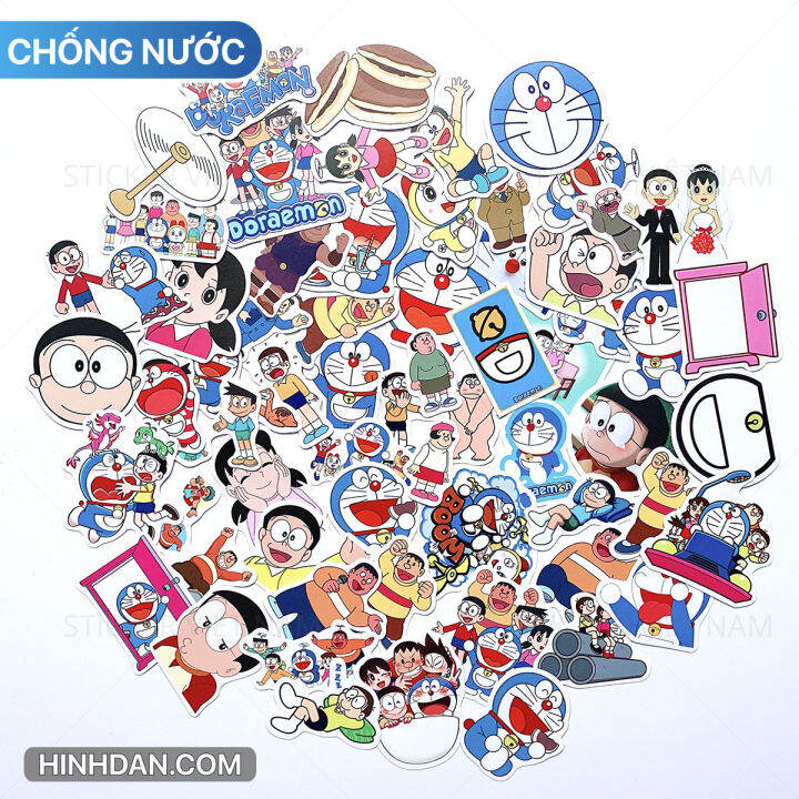 Doraemon Nobita Shizuka Jaian Suneo stickers - Chất liệu PVC chất lượng ...