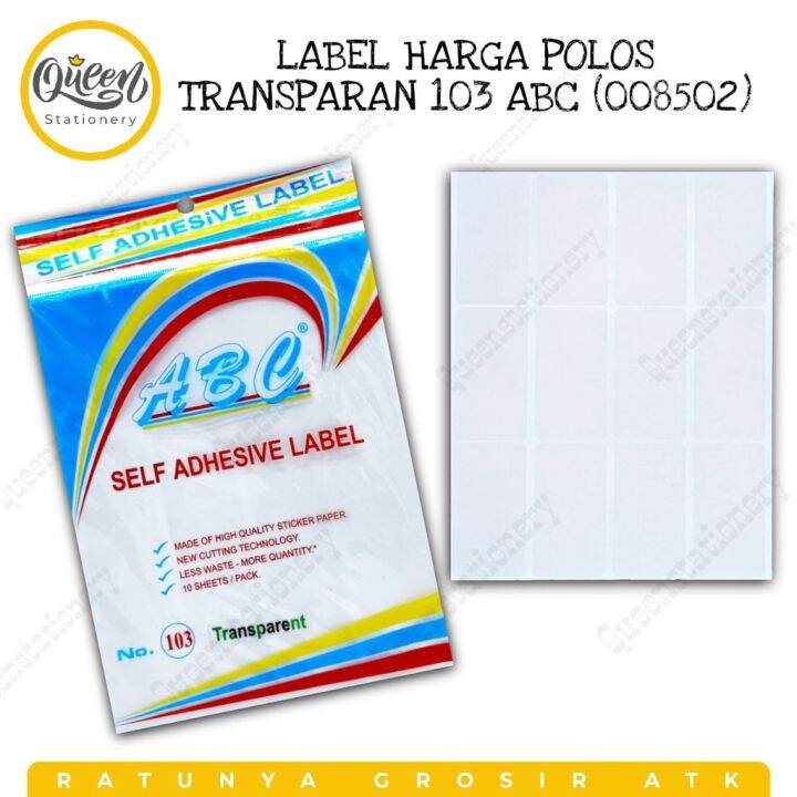 LABEL HARGA POLOS TRANSPARAN 103 ABC (008502)/STIKER HARGA/LABEL ...