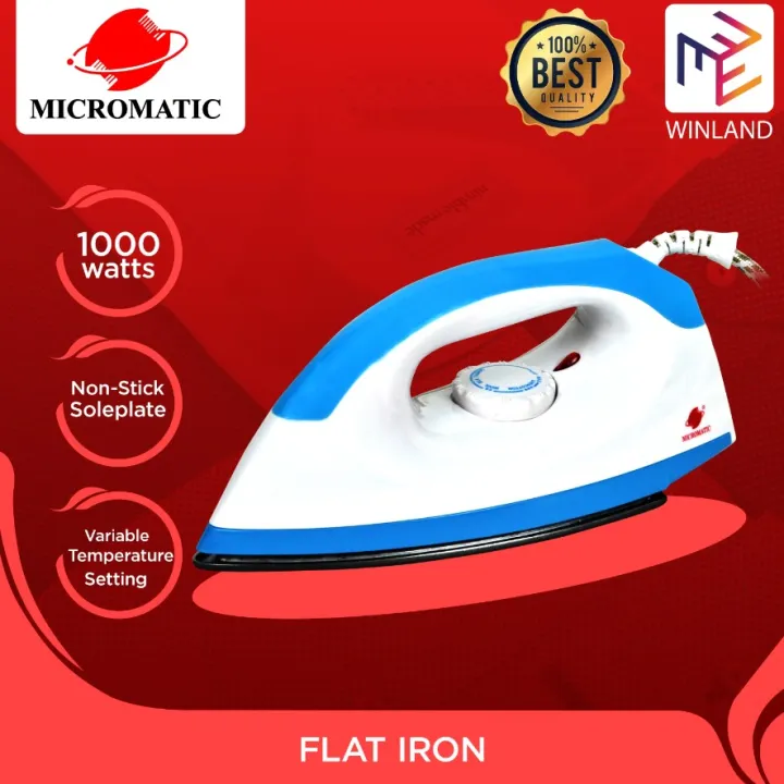 MICROMATIC Original Non Stick Automatic Flat Iron for Clothes MAI-1001D ...
