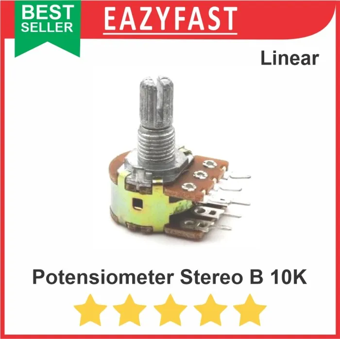 Potensiometer B 10K Stereo Linear B10K 10 K Ohm Potensio Potentio ...