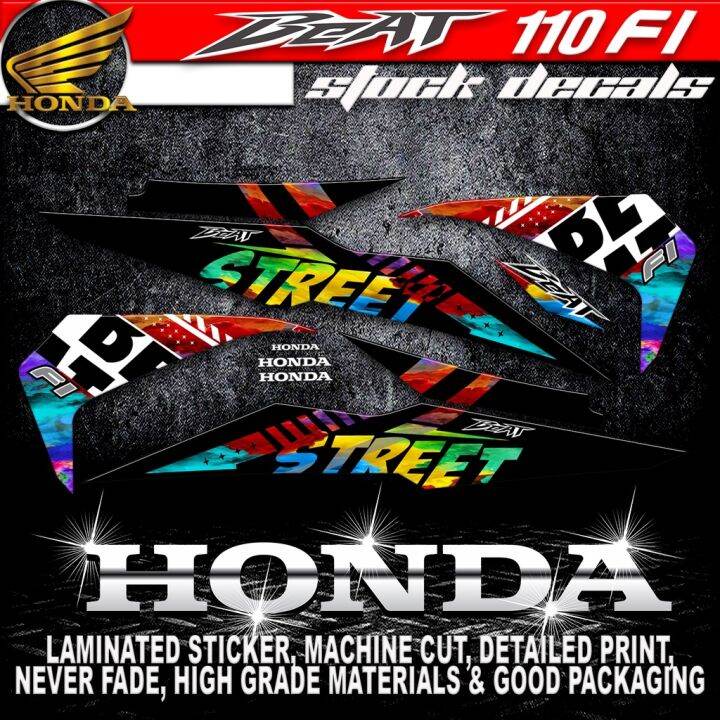 HONDA BEAT FI 110 STOCK DECALS BEAR STREET STICKER MOTORCYCLE PARTS AND ...