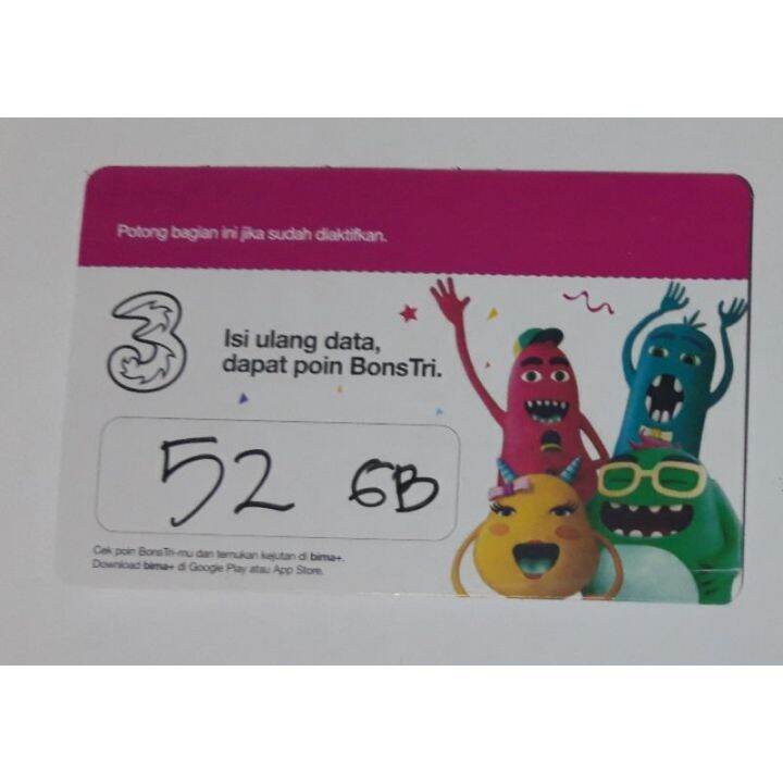 voucher kuota tri 52 GB NASIONAL | Lazada Indonesia