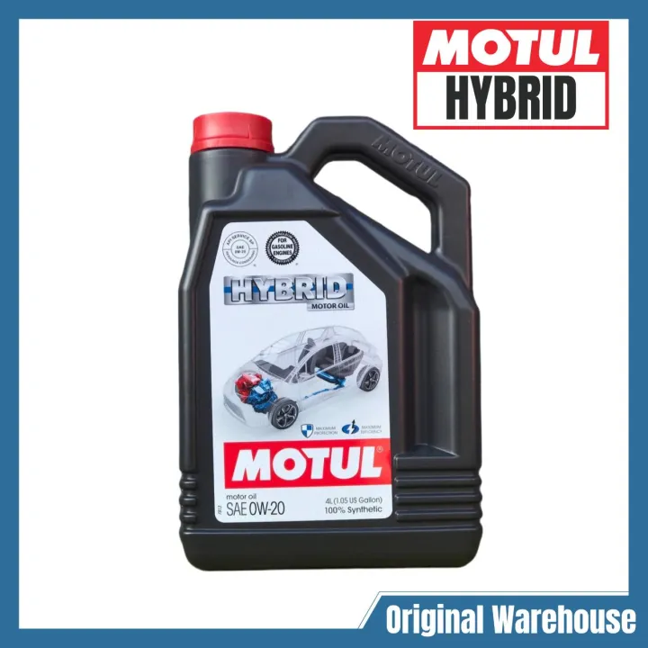 โมตุล น้ำมันเครื่องเบนซิน สังเคราะห์แท้100% MOTUL HI-BRID 0W-20 4 ลิตร ...