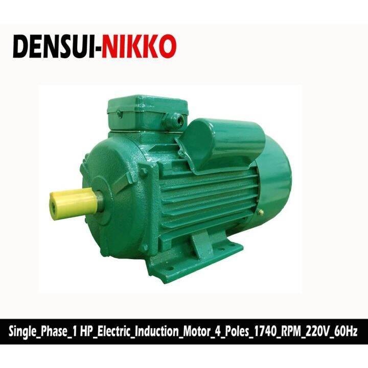 ⚘Densui-Nikko 1HP ALUM Single Phase Electric Induction Motor 4 Poles ...
