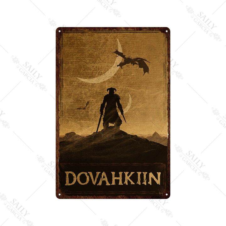 Classic Game Metal Tin Sign Old Scroll V Skyrim Metal Wall Decor ...