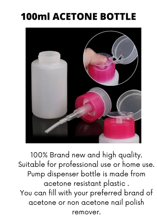 100ML ACETONE PUMP BOTTLE PINK | Lazada PH