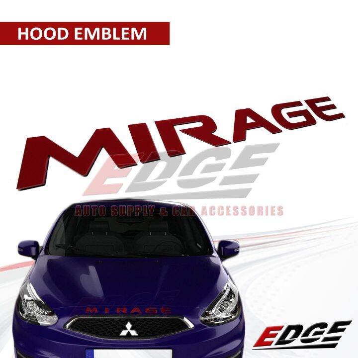MIRAGE Hood Emblem // mitsubishi ralliart adhesive ready stick-on logo ...