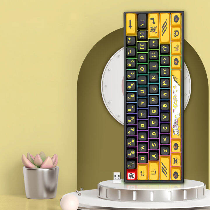 M61 60 Mechanical Keyboard Tiger Theme Wireless Gamer Keyboard 2.4G RGB ...