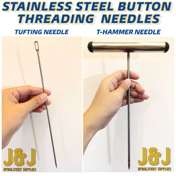 12 Inches Upholstery needle, Stainless Steel Button Threading Tufting ...