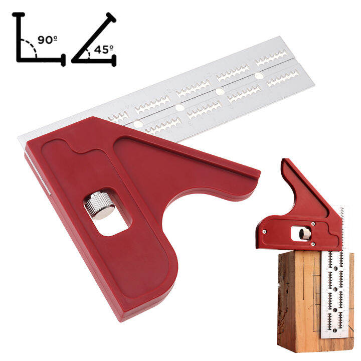 6 Inch Right Triangle Angle Ruler 45 90 Degree Protractor Carpenter ...