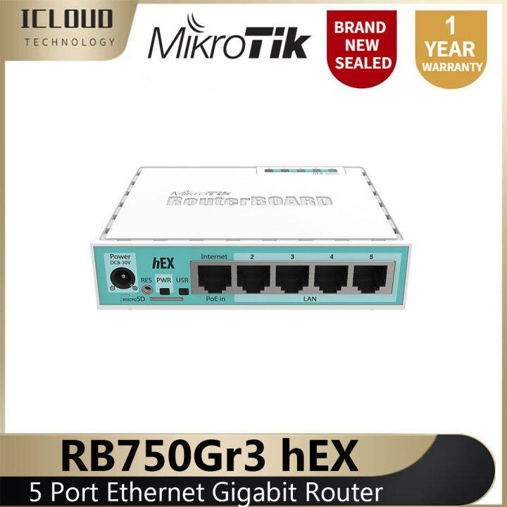 Mikrotik RB750Gr3 hEX 5 Port Ethernet Gigabit Router, Dual Core 880MHz ...