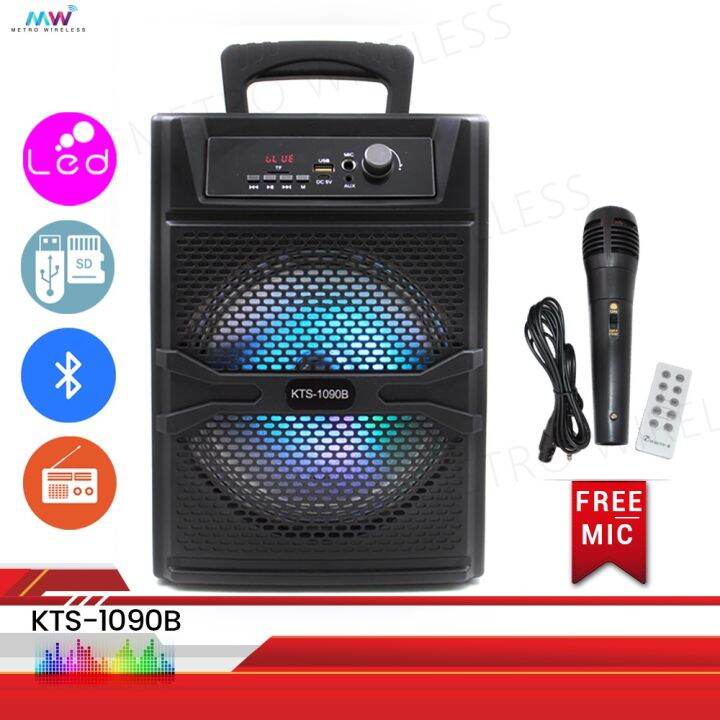 Original KTS 1090 -B Karaoke Wireless Bluetooth Speaker 8 Inch with Mic ...