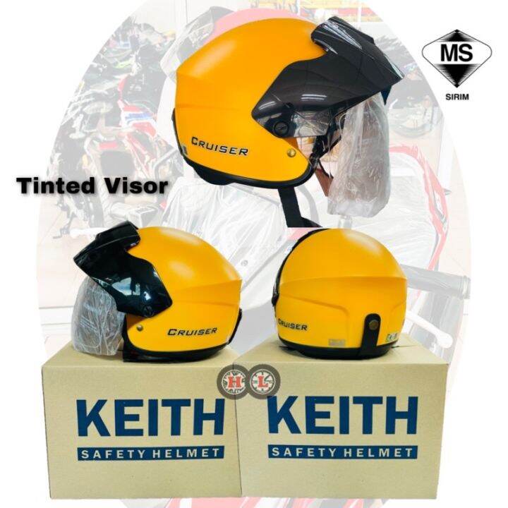 ♠KEITH KH CRUISER Helmet With Tinted Visor (Helmet Steng Topi Keledar Sgv Kh Cruiser Separuh)- L ...